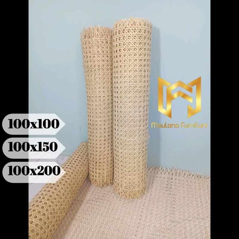 Anyaman rotan lembaran motif bulat / bunga tanjung ukuran 100x100cm ...