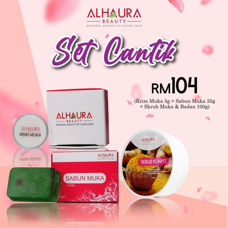 Set Cantik Alhaura Beauty Skincare Krim Muka 5g Sabun Muka Skrub ...