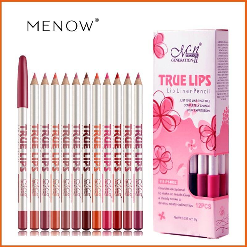 MENOW P14002 12 Color Blend Waterproof Lip Liner Matte Lipstick ...