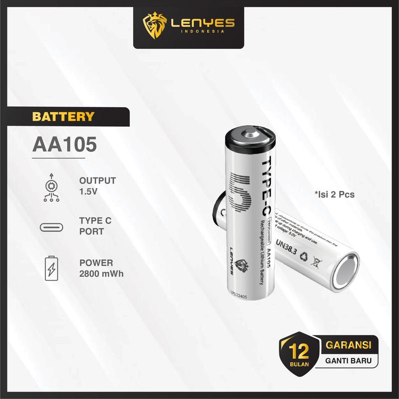 LENYES AA105 Baterai Charge Isi Ulang AA 1.5V Rechargeable Lithium - Shop | Tokopedia