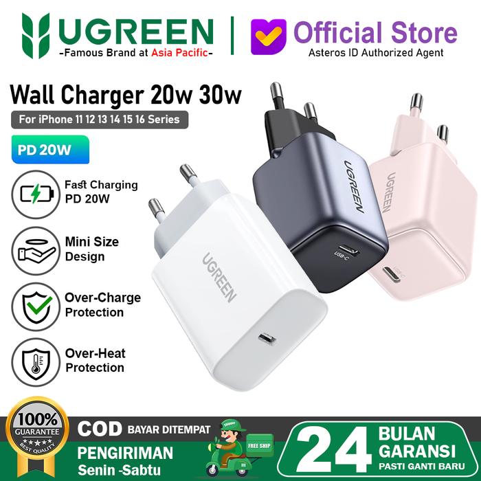 Promo UGREEN Kepala Charger iPhone MFI Fast Charging 10w 20w 30w - ADP ...