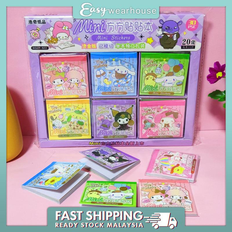 EWH 20 Helai Sanrio Mini Sticker Book Buku Pelekat Kecil 6x6cm - TikTok ...