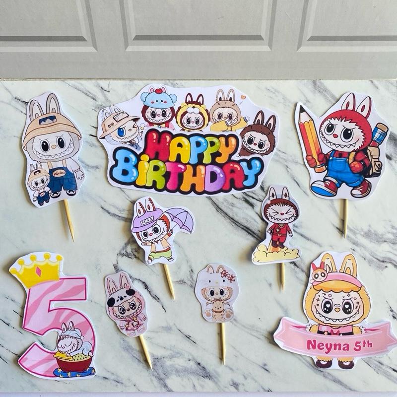 Topper Cake LABUBU Custom Nama/ Hiasan Kue ULTAH LABUBU/ Cupcake - Shop ...