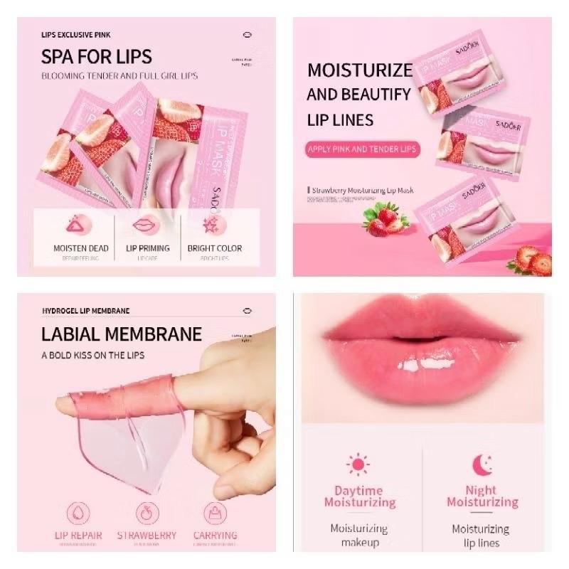 (5 PCS) SADOER 100% ORIGINAL Collagen Lip Mask Lips Care Bibir - TikTok ...