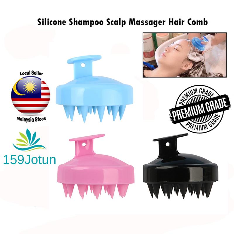 Soft Silica Gel Shampoo Scalp Hair Massager Silicone Comb Scrubber ...