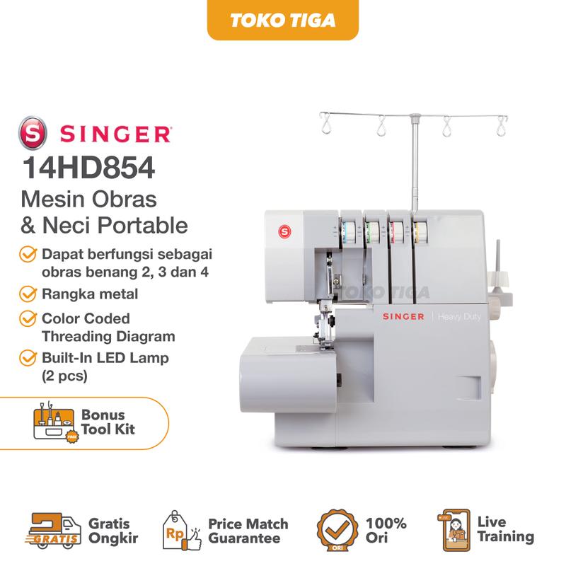 SINGER 14HD854 HEAVY DUTY + BONUS ( Mesin Obras dan Neci ) - Shop ...