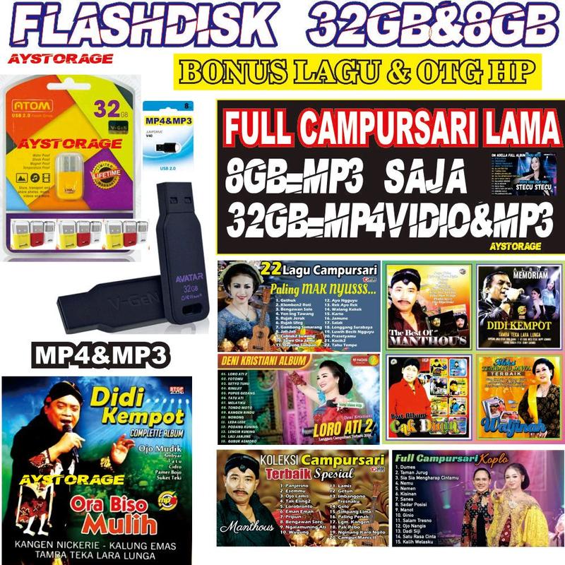 Flashdisk Musik Bergaransi Full Format MP3 & Video MP4 Cocok untuk ...
