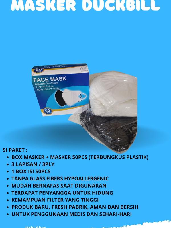 MASKER DUCKBILL 3PLY / MASKER DUCKBILL 1 BOX - Shop | Tokopedia