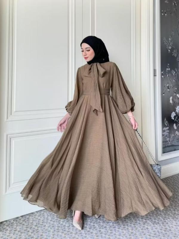 R-Dafa Gamis Crinkle Viral Terbaru 2025 Muslim Polos Bergund - Shop ...