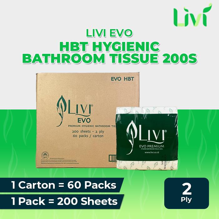 Jual Tissue Livi Evo Toilet HBT 200 Sheet Hygiene Bathroom 60 Pack 200 ...