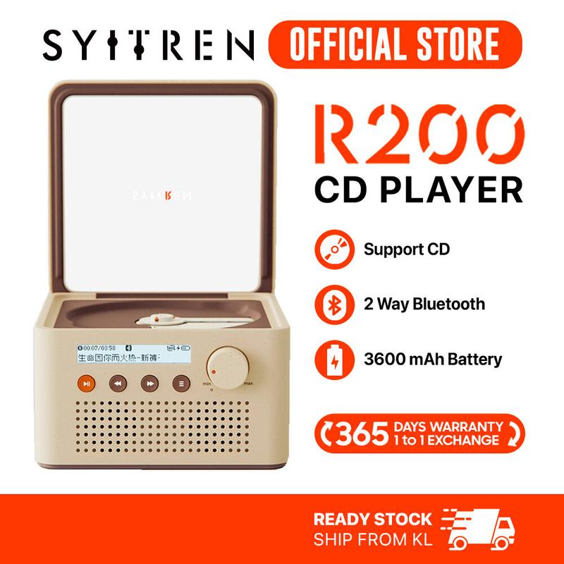 SYITREN R200 CD Player 3600 mAh Battery 2 Way Bluetooth Support ...