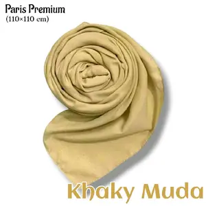 Hijab Segi Empat Paris Premium Coklat Mahogany Kerudung Katun Voal ...
