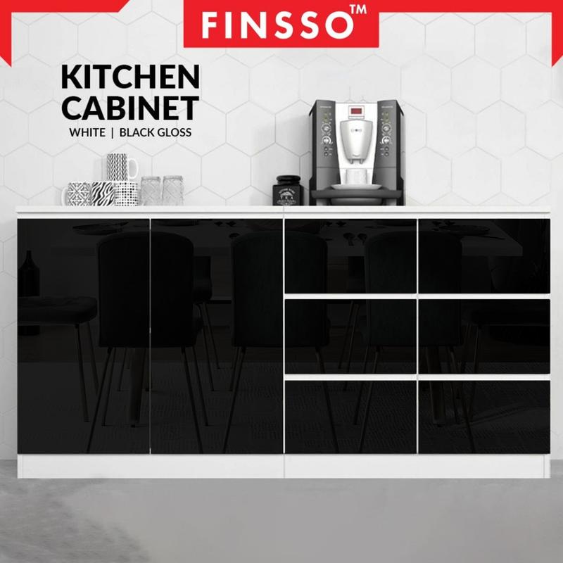 FINSSO: High Gloss Kitchen Cabinet with Waterproof Surface /Kitchen - TikTok Shop Malaysia