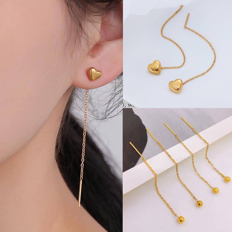 Heart Earrings for Women Drop Earring Bead Earline Non Fade Stainless ...