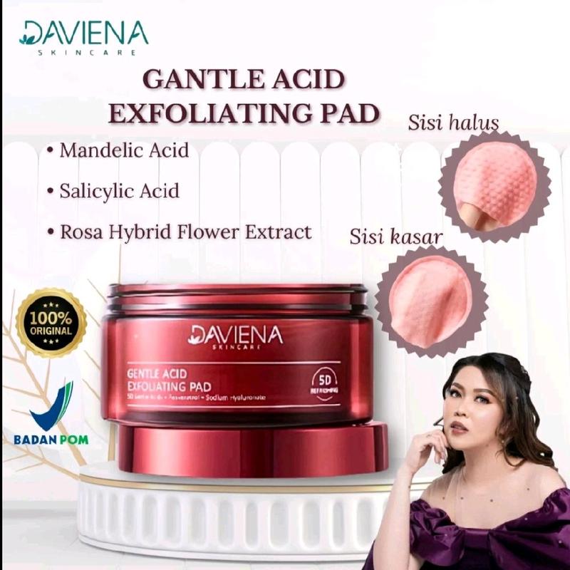 GENTLE ACID EXFOLIATING PAD DAVIENA SKINCARE - TikTok Shop Malaysia