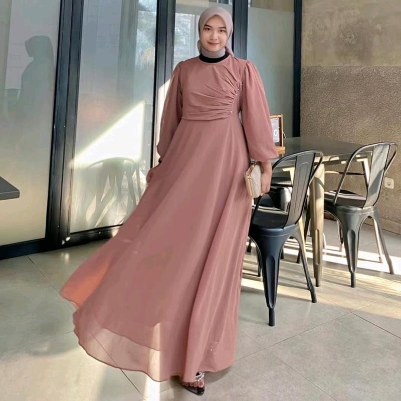 Naomi Dress Ceruty Babydoll Premium Gamis Wanita Terbaru Baj - Shop ...