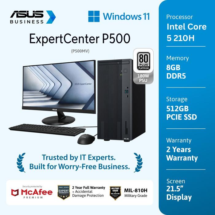 Jual Asus ExpertCenter Mini Tower P500MV-5850332WS (Intel Core 5 210H ...