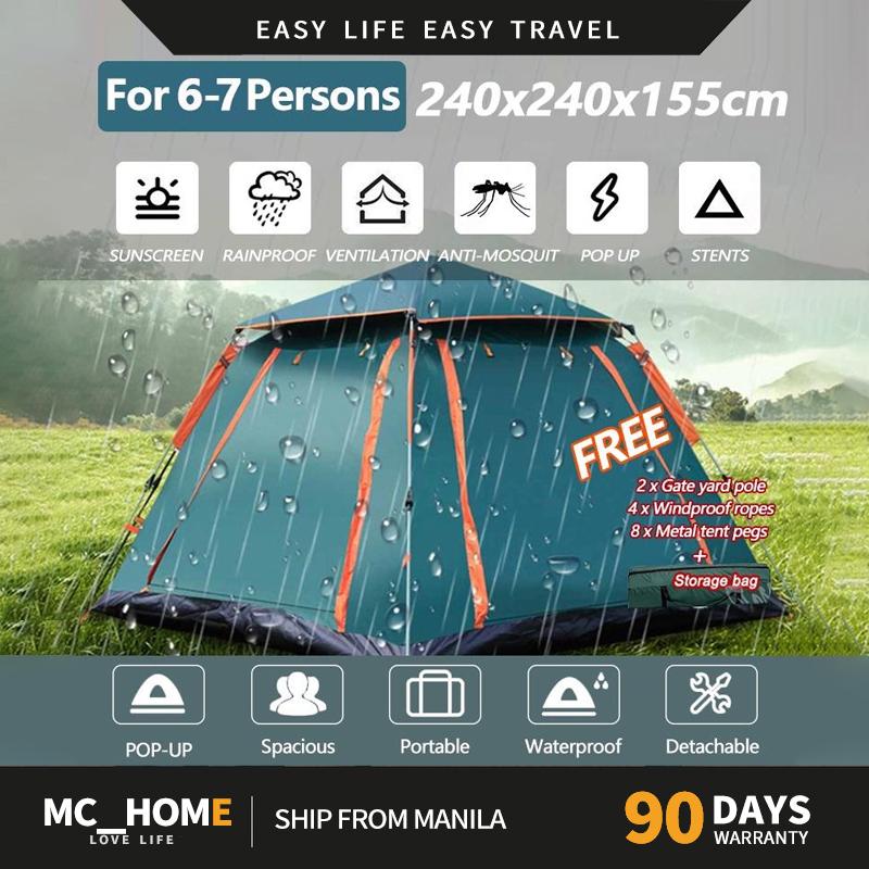 MC&HOME 6-8 tent People Waterproof Automatic tent Pop Up Double ...