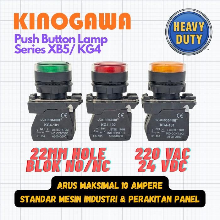 Jual KINOGAWA - Push Button Tombol Tekan Xb4 Lampu Led Tombol On Off ...