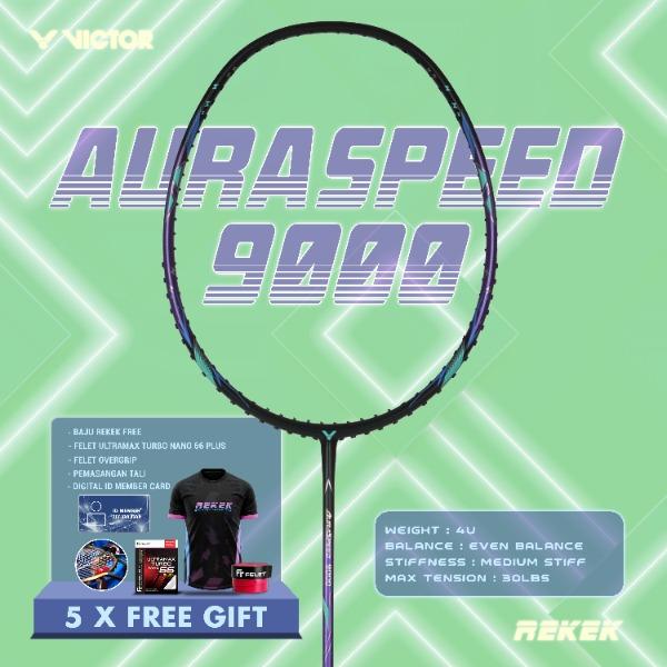 VICTOR AURASPEED 9000 (FREECORE) RAKET BADMINTON PAKEJ TALI - TikTok ...