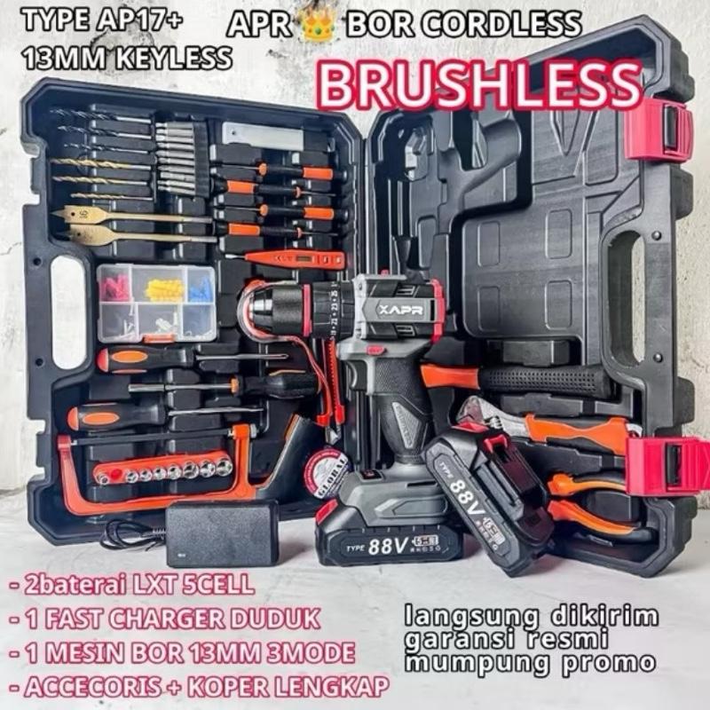 APR Bor Cordless AP17+ 88V Brushless 3 Mode Impact Drill 13mm Keyless 2 ...