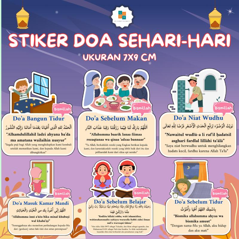 Stiker Doa Sehari Hari Untuk Anak Baca Desain Menarik | Waterproff ...