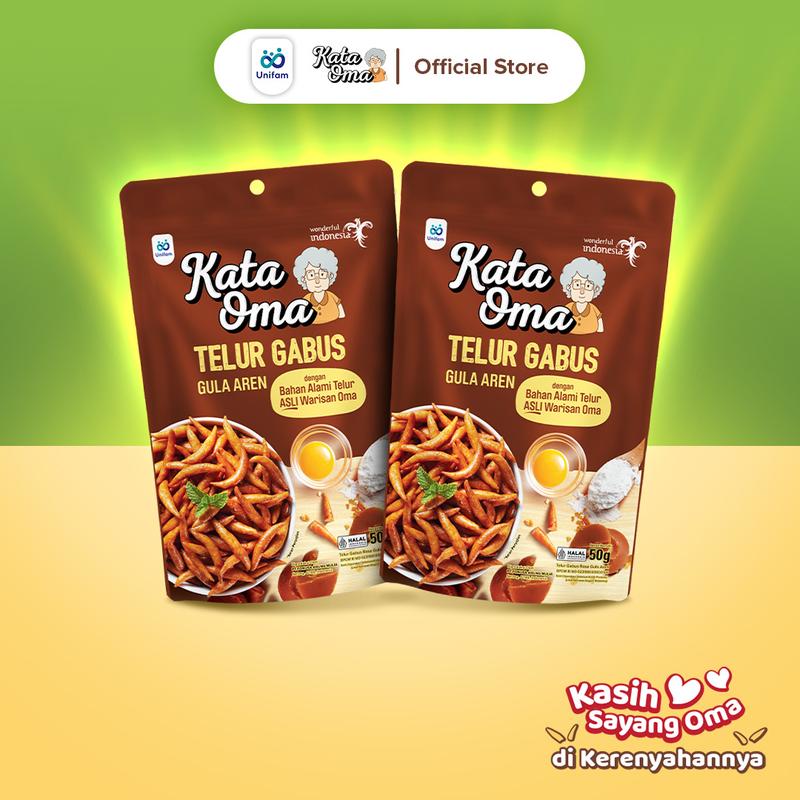 2 Bag Kata Oma Telur Gabus Rasa Gula Aren - Cemilan Snack Telor - Shop ...