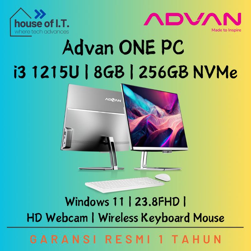 ADVAN ONE PC i3 1215U 8GB 256GB Windows 11 23.8"FHD - ADVAN AIO i3 ...