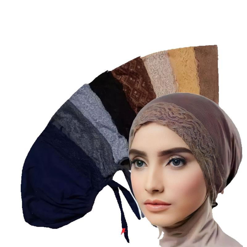 (PUTRI)inner kerudung renda tali //dalaman kerudung//ciput basic turki ...