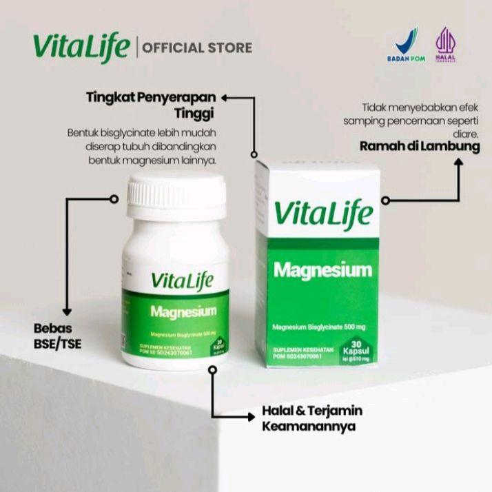 Vitalife Magnesium Bisglycinate 500 mg 30 Kapsul - Shop | Tokopedia