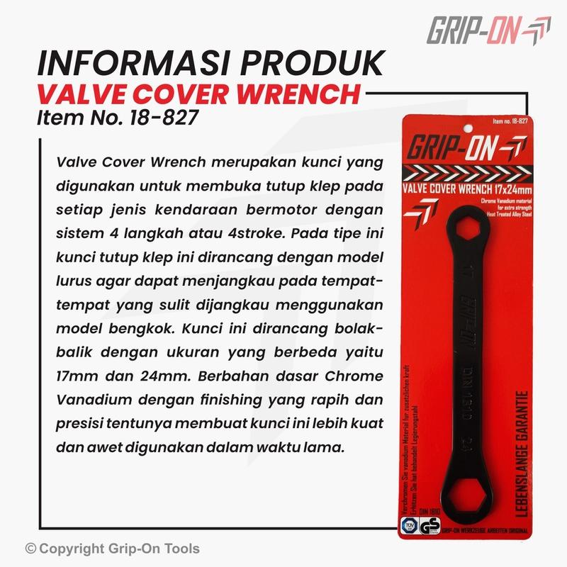 GRIP-ON KUNCI TUTUP KLEP 17-24 MM / VALVE COVER WRENCH (LURUS) GRIP ON ...