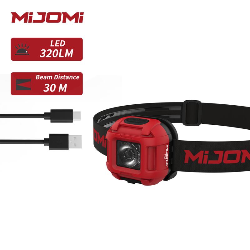 MIJOMI Headlamp H10 Mini Rechargeable headlight,3 Mode lightweight ...