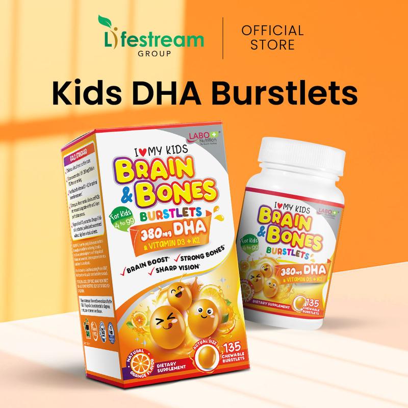 Kids DHA Brain & Bone Burstlets - Omega 3 DHA Fish Oil + Vitamin ...