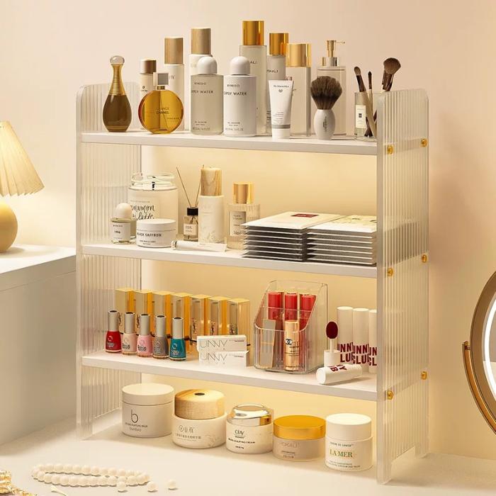 LYSA Elegant Fluted Table rack storage / make up skincare organiser ...