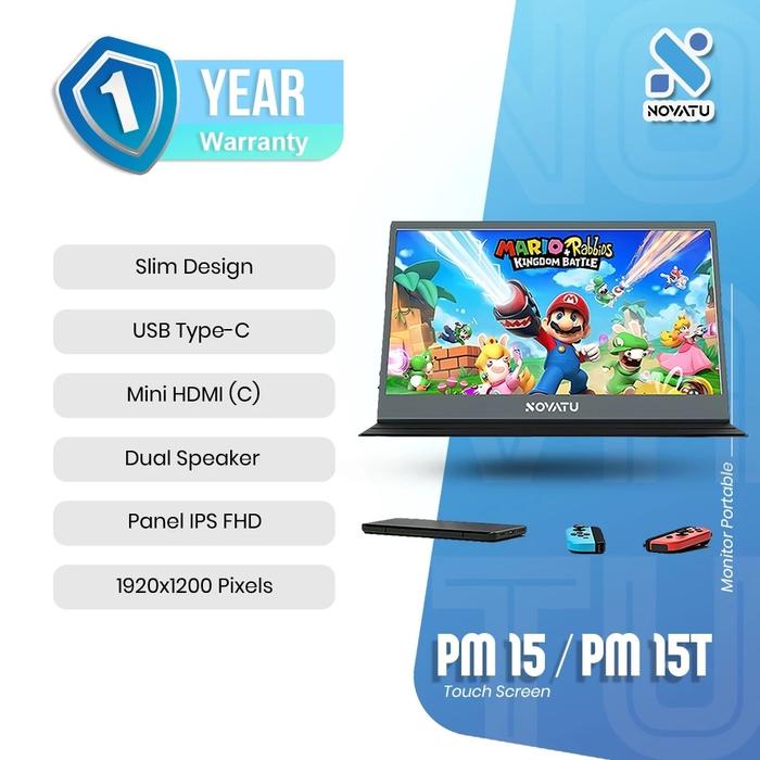 Promo Monitor Portable Novatu TouchScreen 15,6" FHD 1080P IPS 60Hz HDR+ ...