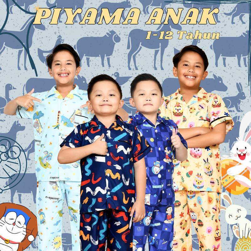Piyama Anak Laki Laki Cleopatra Dan Nyenyak Bahan Microtex Umur - Shop ...