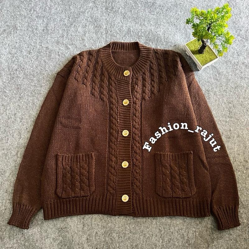 Teressa Cable Cardy - Kardigan Rajut Wanita Terbaru Korean Style - Shop ...