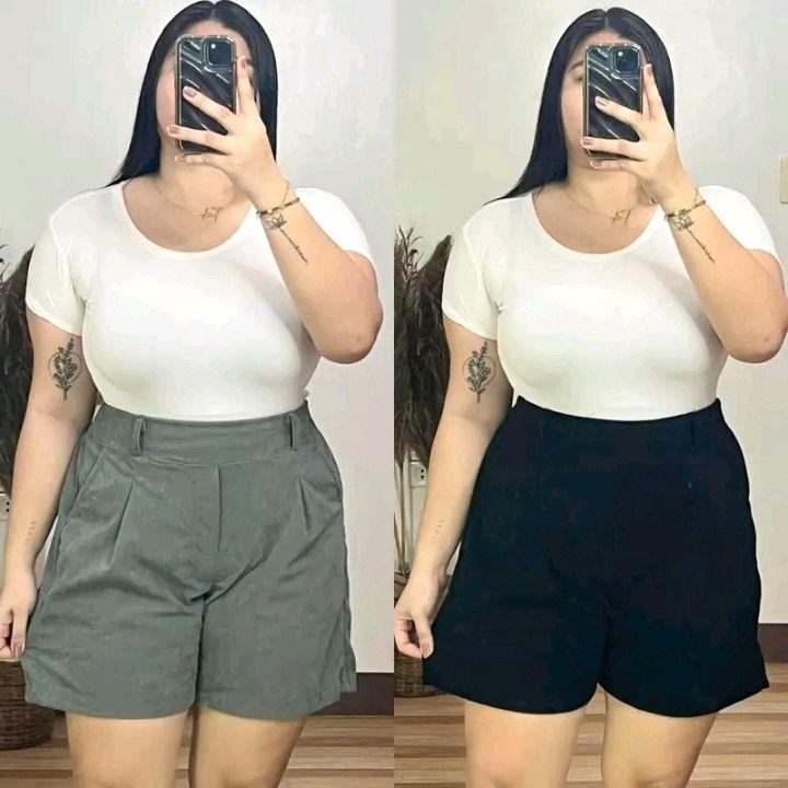 Alexa Clothing's - PLUS SIZE CORDUROY BELTED HIGH WAIST TROUSHORTS ...
