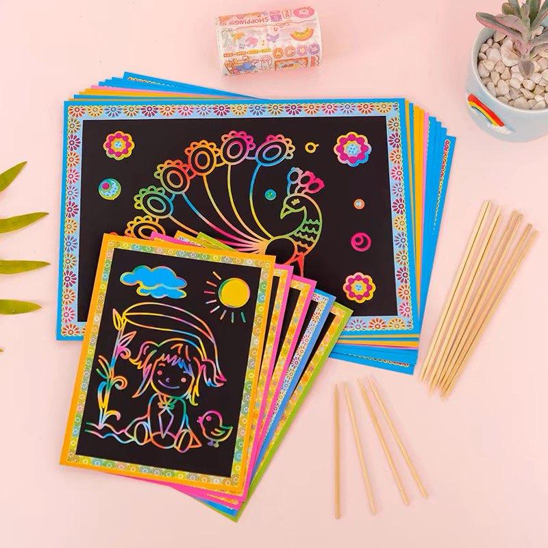 [Xpress] Scratch Paper Art Set,1pc Colourful Scratch Paintin - TikTok ...