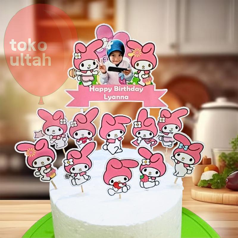 Topper My Melody Custom Foto untuk Hiasan Kue Ulangtahun Karakter ...