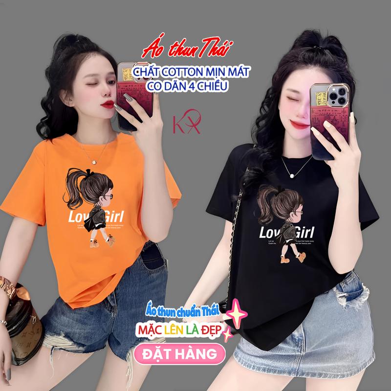Áo Thun Nữ [Mã A21] love girl -Form vừa 40~60kg, Form rộng 50-72kg ...