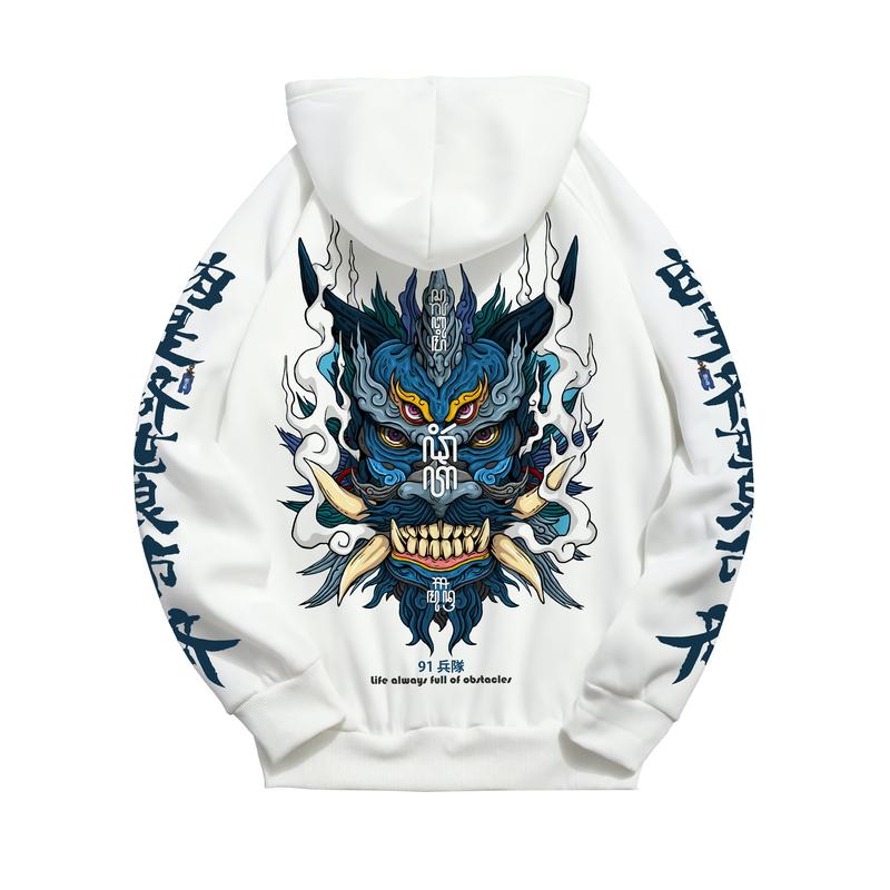 Hoodie jaket Sweater Jumper BLUE ONI Pullover DTF Printing Distro ...