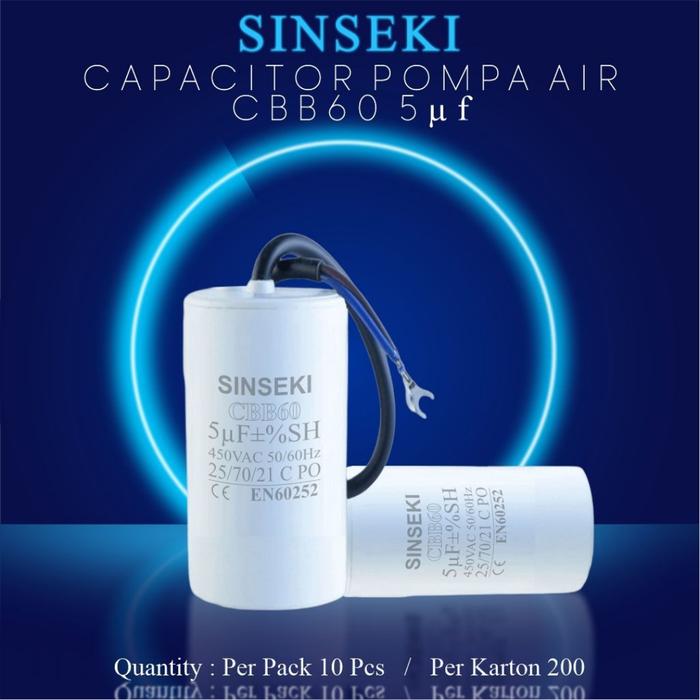 Jual Kapasitor Pompa Air Sinseki CBB60 450V 5uF / 6uF / 8uF / 10uF ...