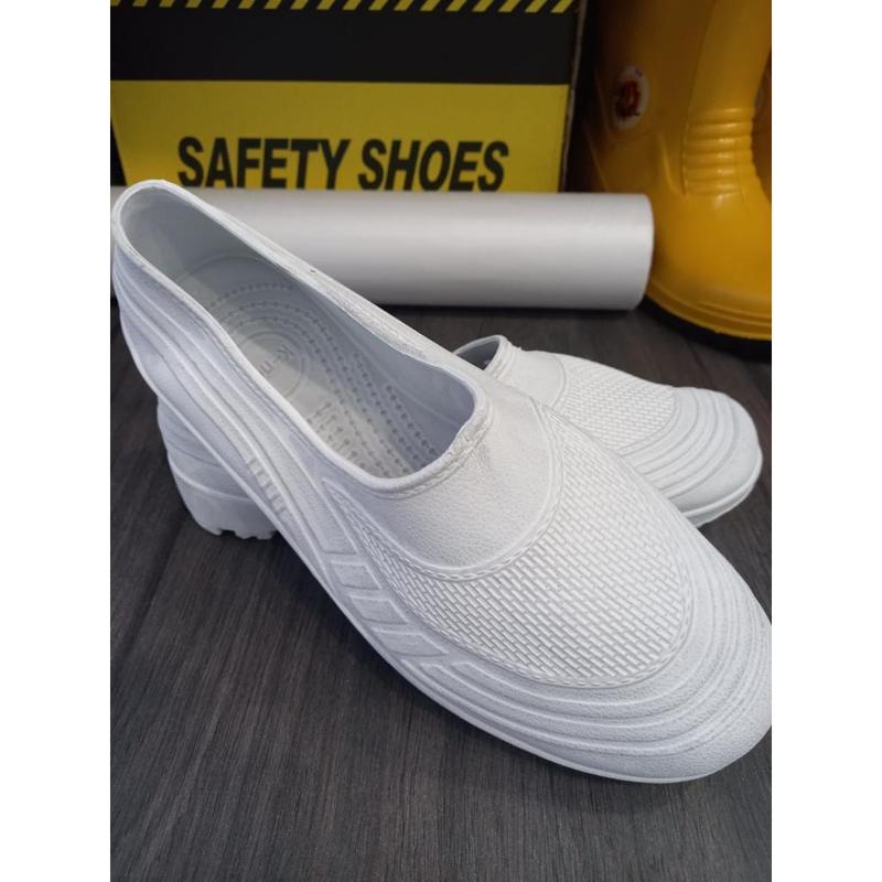 (White) Unisex Waterproof Non-Slip Shoe PVC Rubber Safety Labour ...