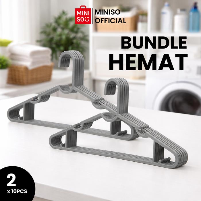 Promo [BUNDLE HEMAT] MINISO Gantungan Baju 20pcs Gantungan dewasa ...
