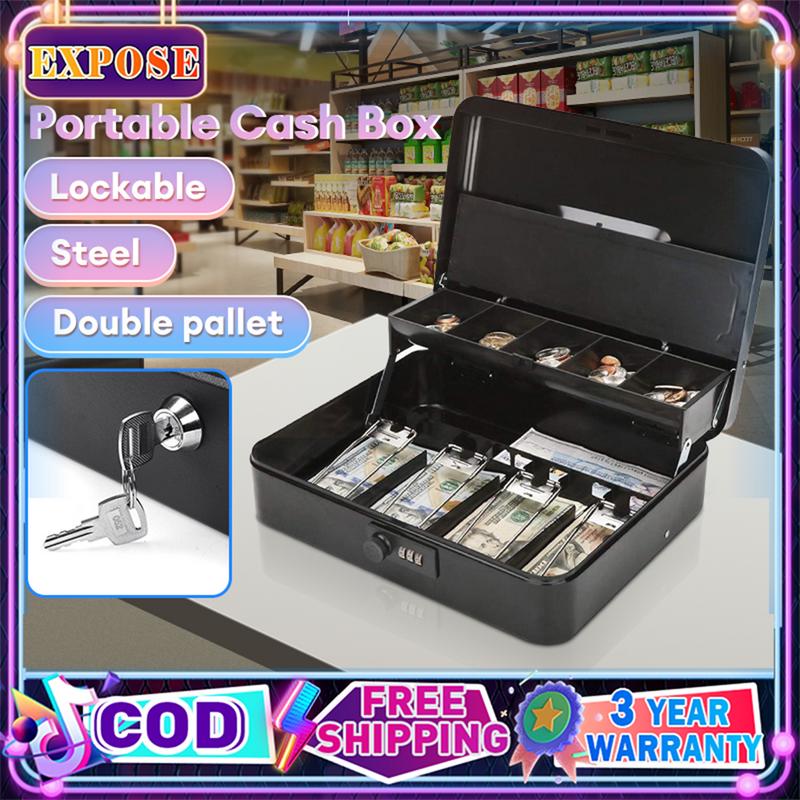 EXPOSE Cash Box Safe Storage Money Box Cashier Drawer Storag - TikTok ...