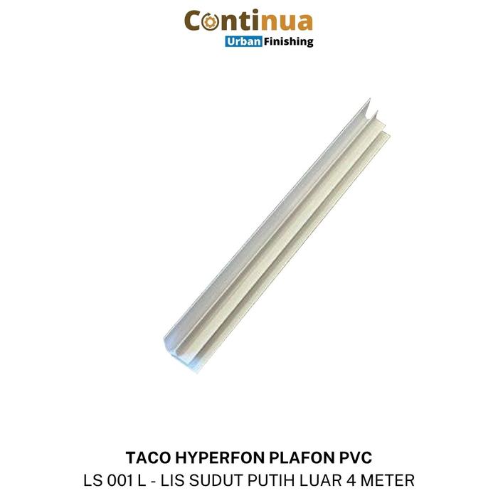 Jual TACO HYPERFON LIST PLAFON PVC LS 001 L - LIS SUDUT PUTIH LUAR 4 ...
