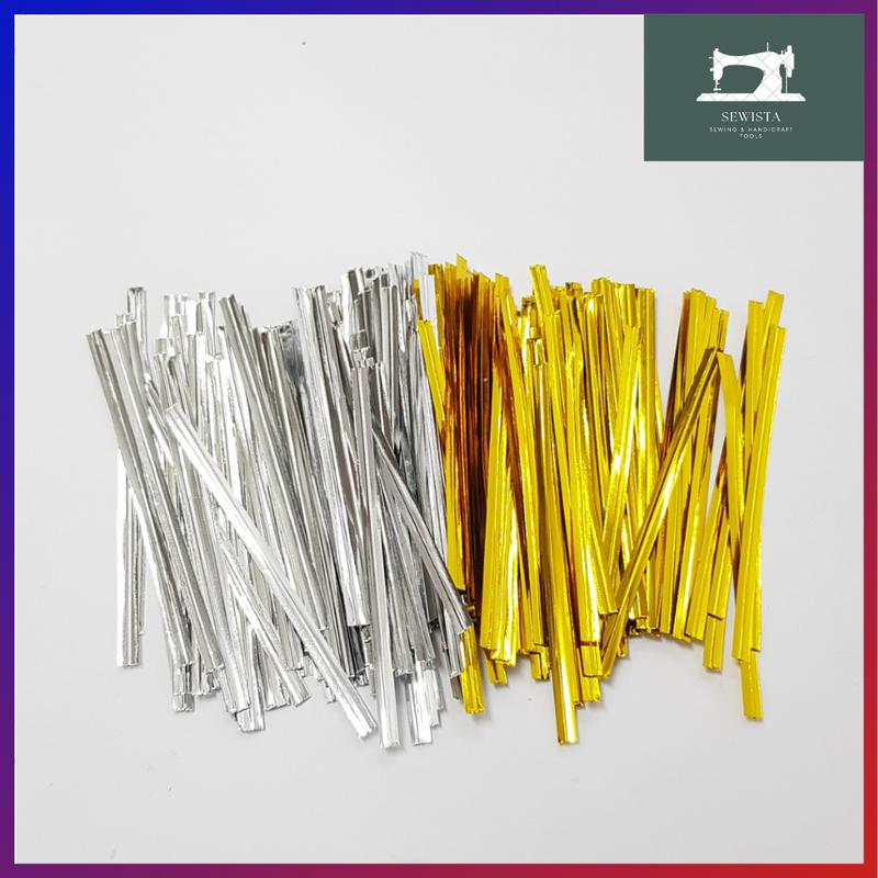 Twist Tie Wire (100pcs/pack) Gold&Silver | Dawai Gawat / Dawai Ikat ...
