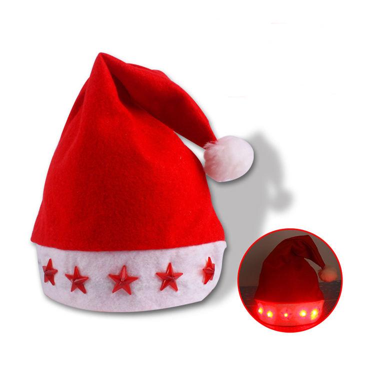 ODD Light Up LED Christmas Hat Flannel Xmas Santa Claus Snowmen ...