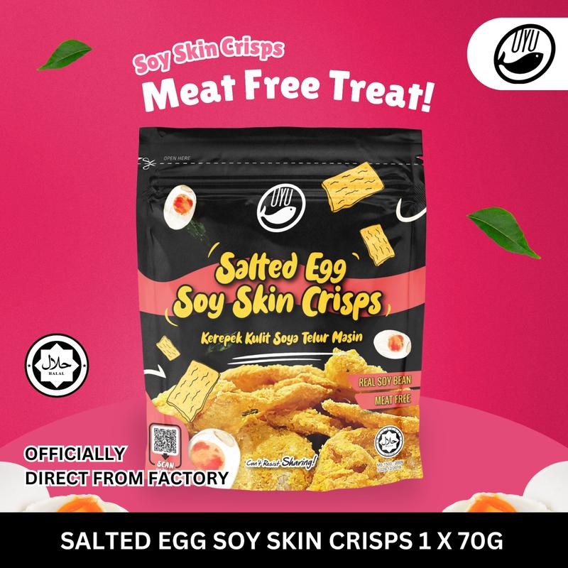 Oyufish Salted Egg Soy Skin Crisps (70 grams )Snack Chips Telur ...
